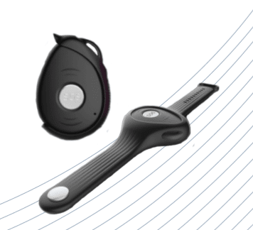 Black SureSafeGO 'Anywhere' Alarm with Wristband, Belt Clip and Lanyard ...