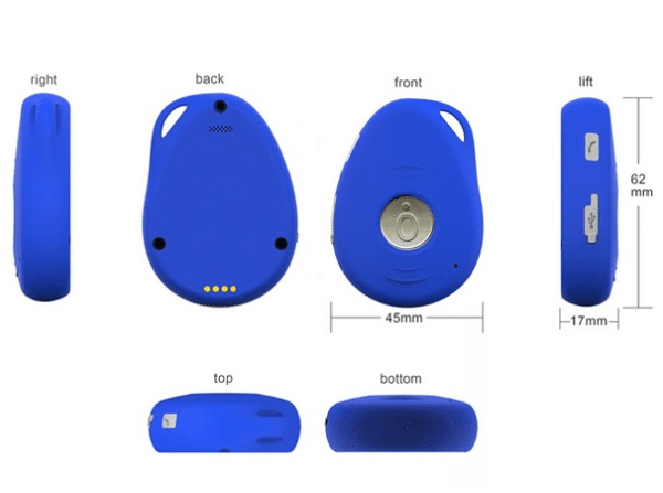 Blue SureSafeGO 'Anywhere' Alarm with Wristband, Belt Clip and Lanyard ...